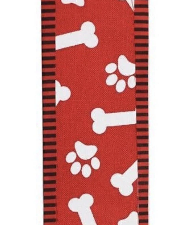 Red Paw Print Border