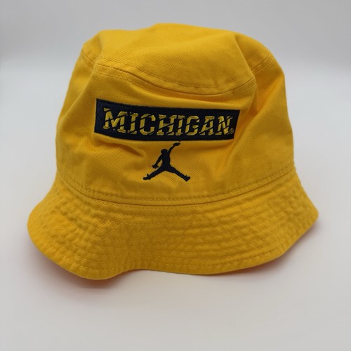 Size L Jordan Michigan Wolverines Bucket Hat Yellow Jumpman College ...