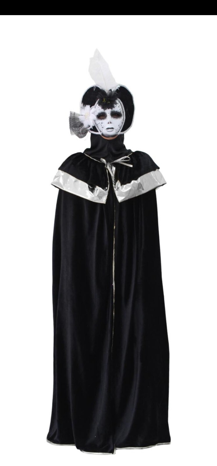 Carnevale Masquerade black domino venetian costume | eBay