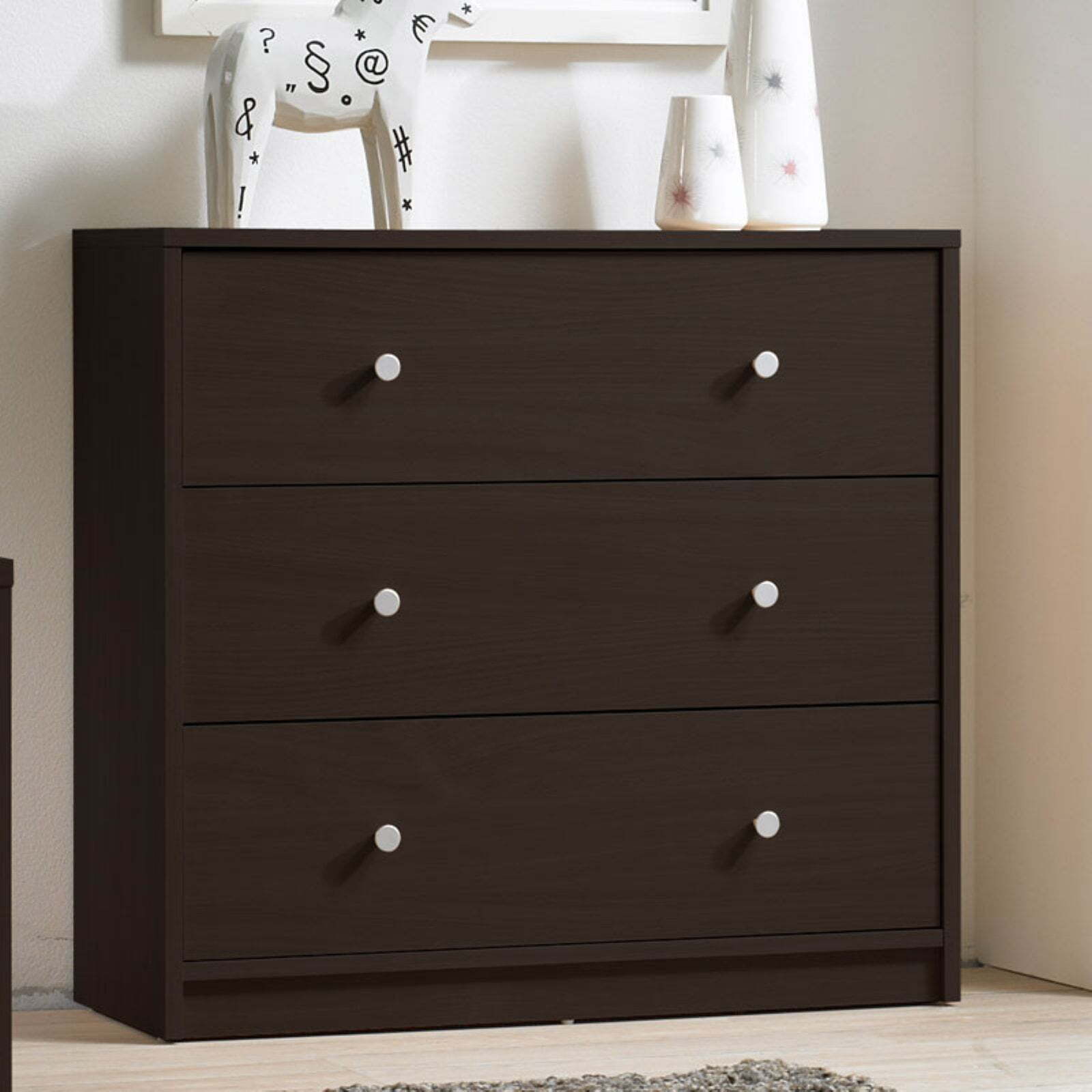 3-Drawer Dresser Chest of Drawer Storage Cabinet Organizer Bedroom ...