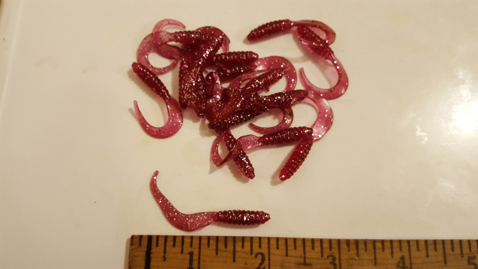 Purple Glitter, Bulk 2-1/2" Curly Tail Grubs, 1000 Count, New, Free ...