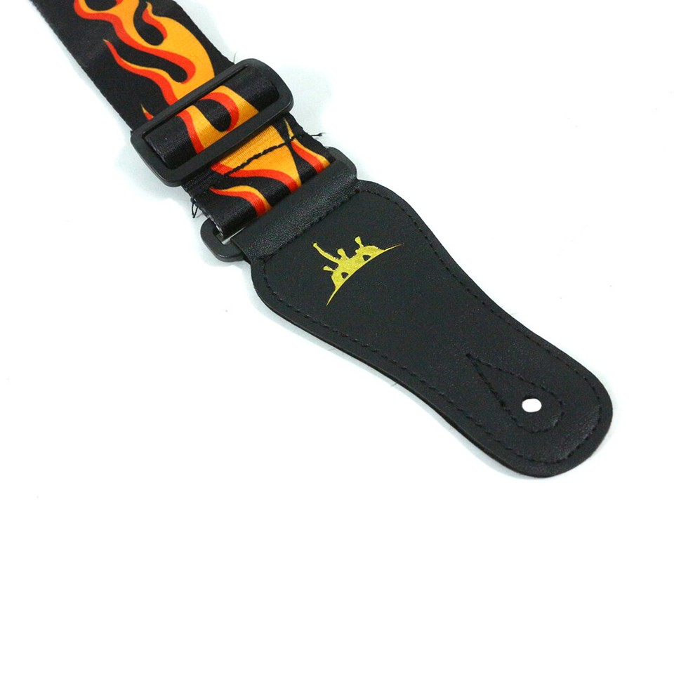 Electric Guitar Strap Nice Flame Embroidered Electric Bass Adjustable ...