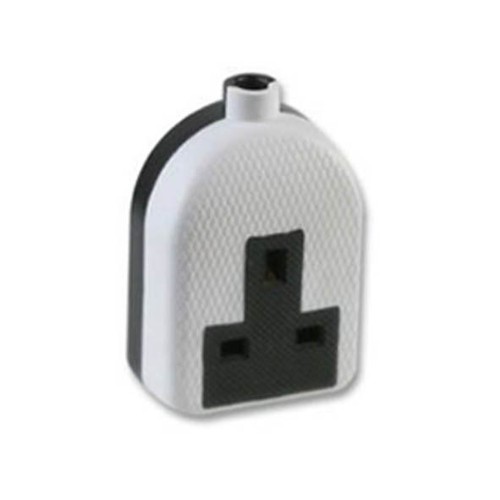13 Amp Rubber Plug & Socket 13A Heavy Duty Mains Electrical 3pin White ...