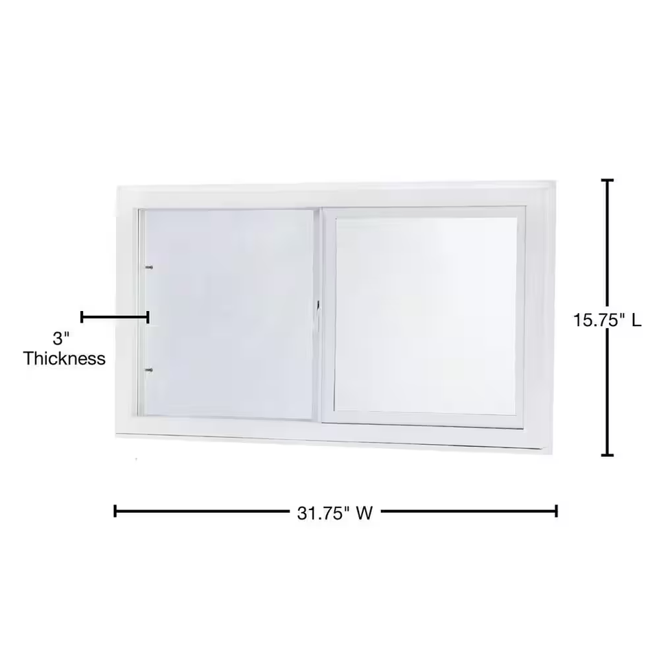 Sliding Vinyl Window W/ Screen Left-Hand Dual Pane, Choose SIZE ...