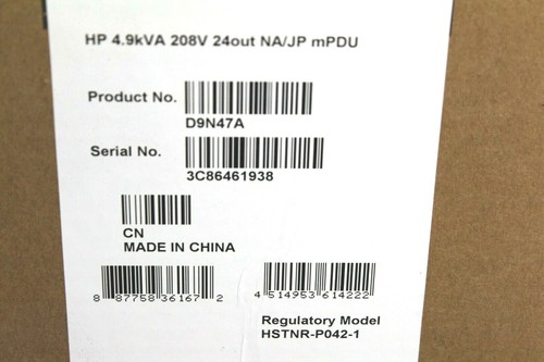 HP PDU D9N47A 731099-001, HPE Metered mPDU 4.9kVA/L6-30P 24A/208V - New ...