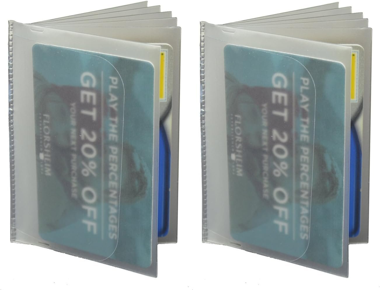 SET of 2 - 6 Page Plastic Wallet Insert for Bifold Billfold or Trifolds ...