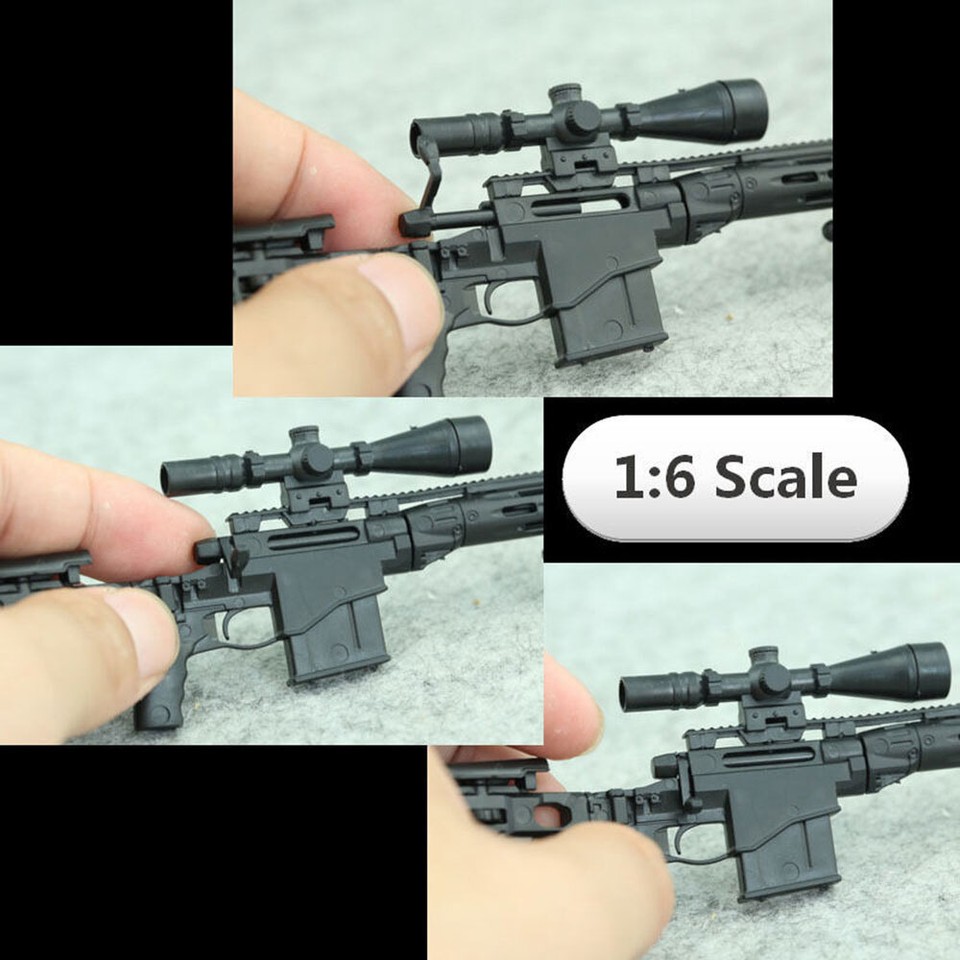 1/6 Scale MSR Sniper Rifle US Army Modular Gun Model Action Figure Toy ...