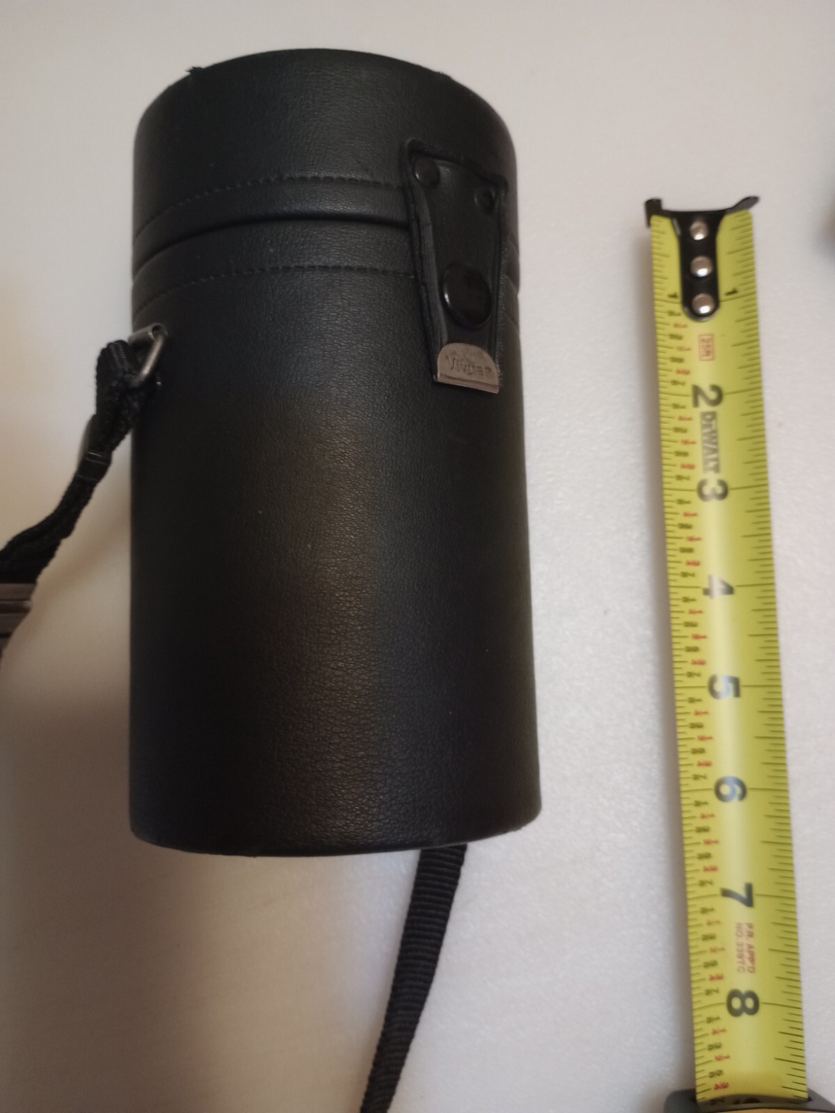 Vivitar Black Faux Leather Hard Sided Camera Lens Case with Strap, 5 1/ ...