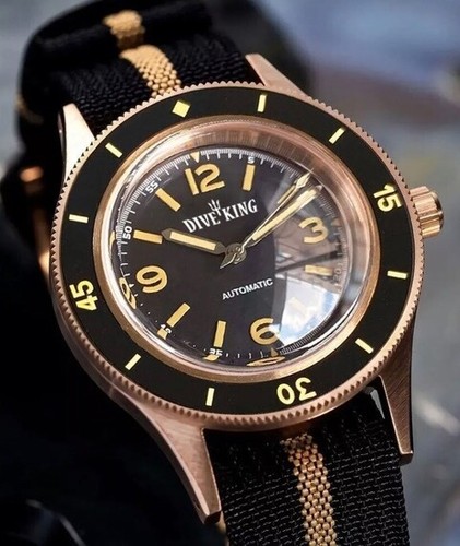 Dive King™ "Fleet Commander" Bronze Automatic Men's Diver Wristwatch-Limited Ed. | eBay