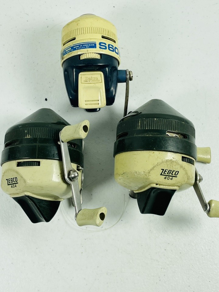 🔥 Lot Of 3 • Vintage Zebco 404 & Daiwa S60 • Spinning Reel Fishing Spin ...