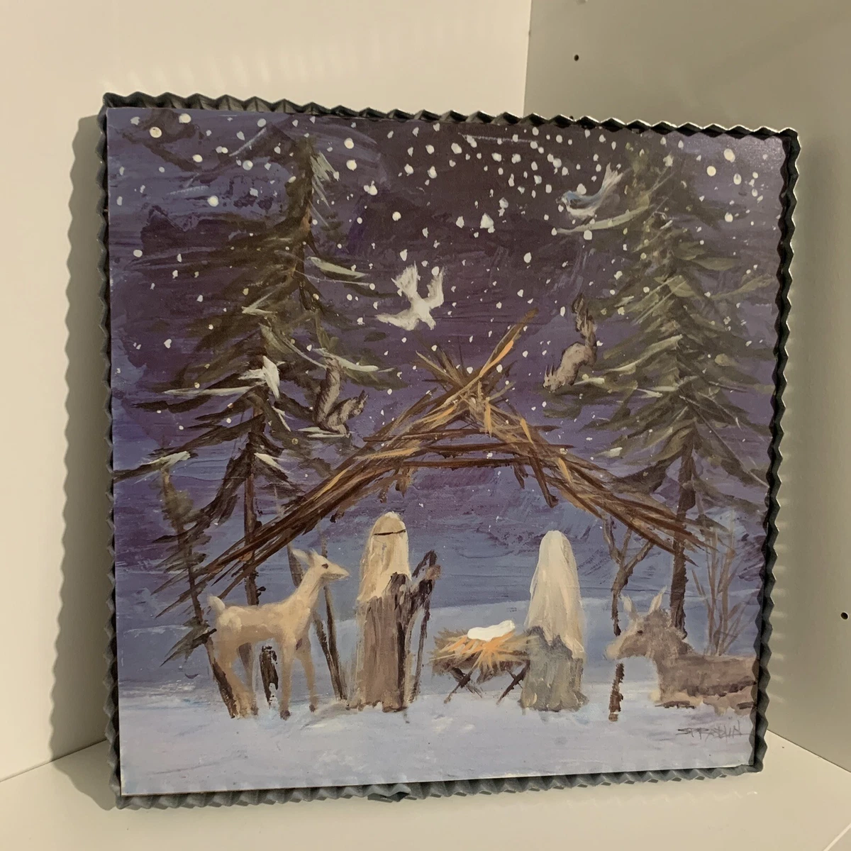 Baby Jesus In A Manger Painting