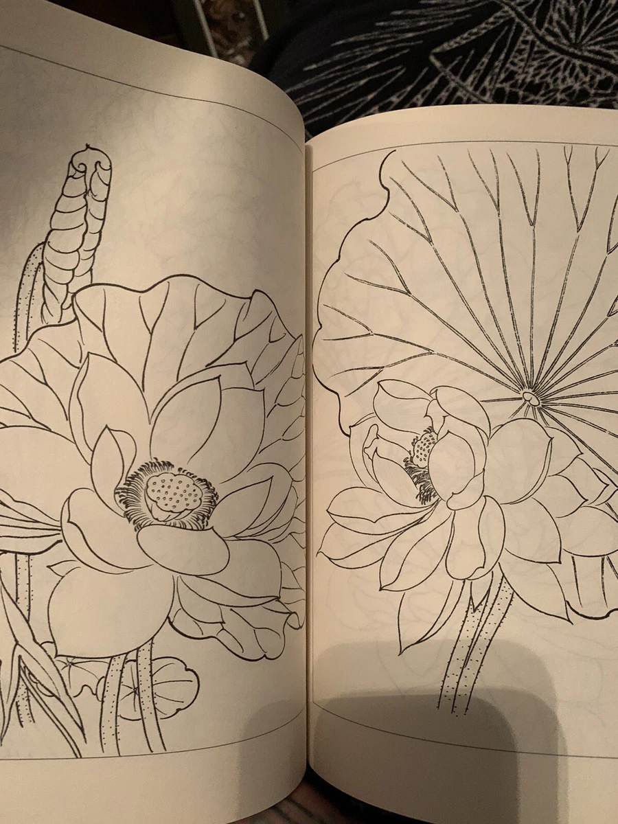 Japanese Flowers Line Drawings