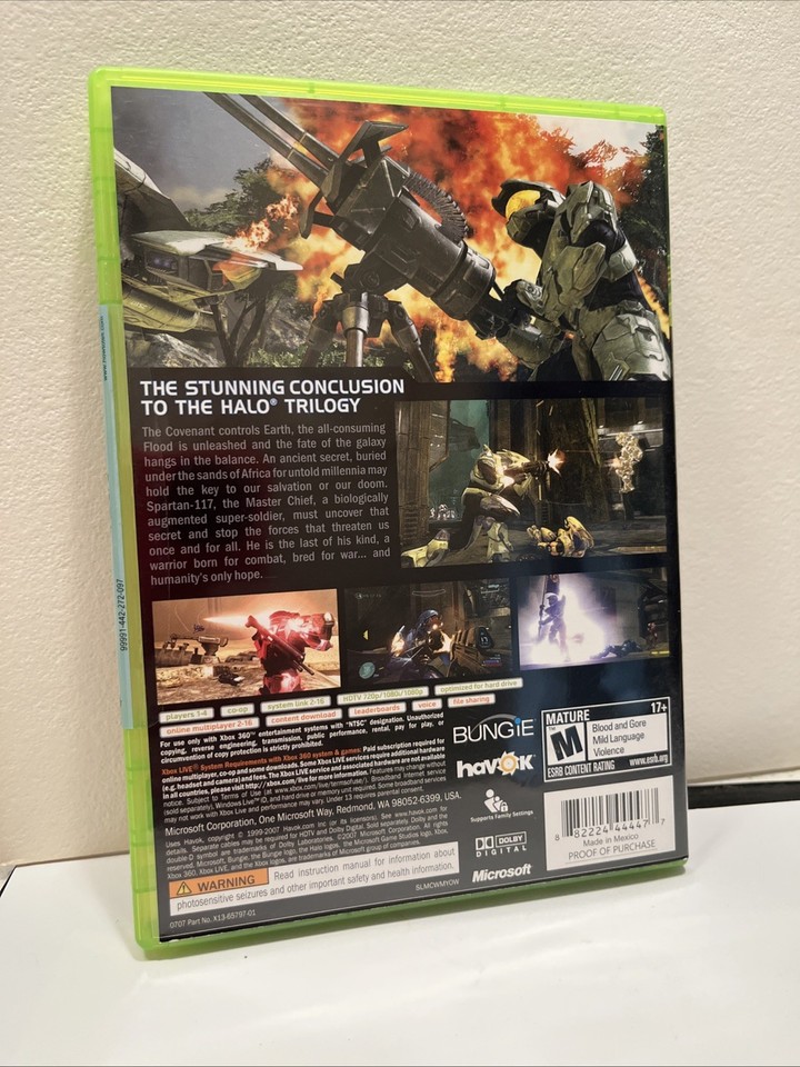 Sealed Halo 3 - Microsoft Xbox 360 - Microsoft Store Purchase W ...
