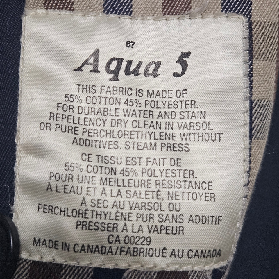 vintage Aquascutum trench coat navy blue 42 Tall overcoat Navy Gingham ...