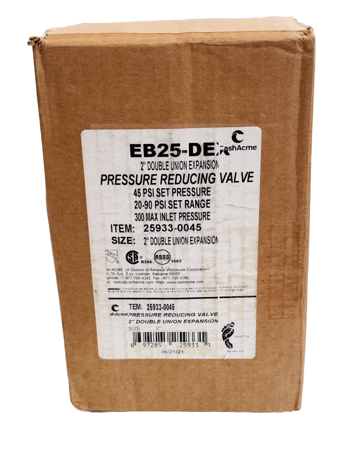 Cash Acme 2"-Inch EB25 DEX Double Union Expansion Pressure Reducing ...