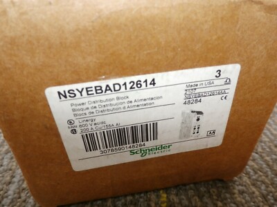 3pc Schneider NSYEBAD12614 Power Distribution Block, 200A CU, 155A AL ...