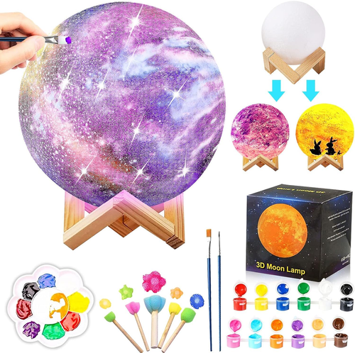 Paint Your Own Moon Lamp Kit, DIY Lava Lamp Night Light with Plastic ...