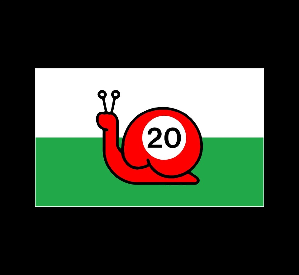Welsh Flag Snail sticker 20MPH Black box fitted trust me I'm more ...