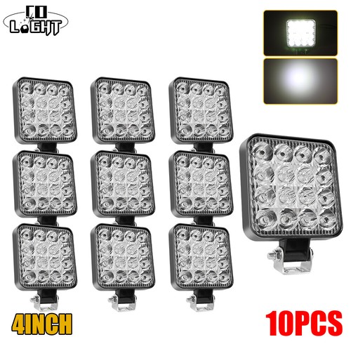 10PCS 4"Inch 12V 2000W LED Work Light Bar Flood spot Driving OffRoad ...