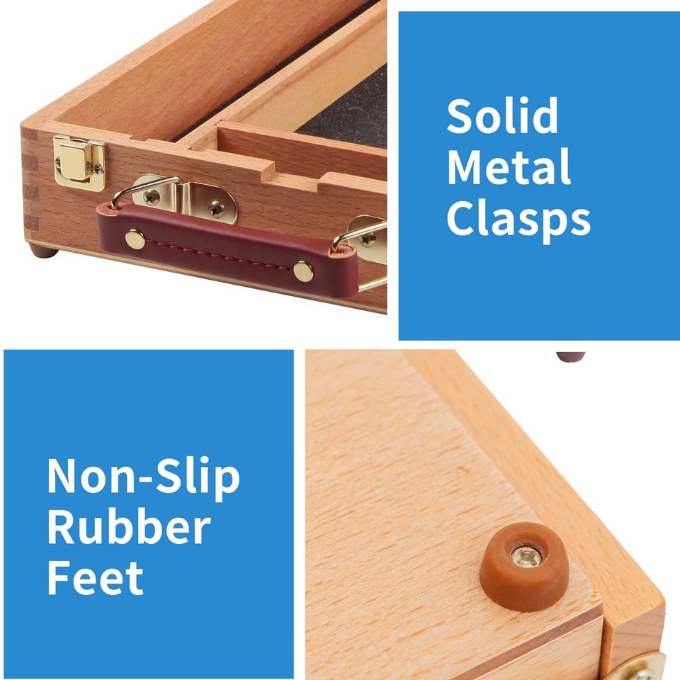 Wooden Tabletop Easel Solid Wood Sketchbox Desktop Easel for Painting ...