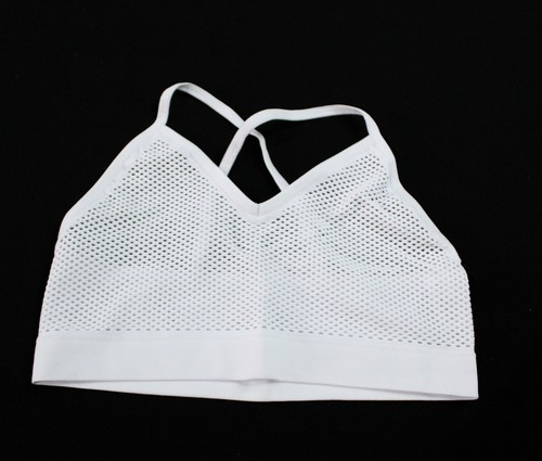 Alo Women's Adjustable Seamless Open Air Barely There Bra NC3 White ...