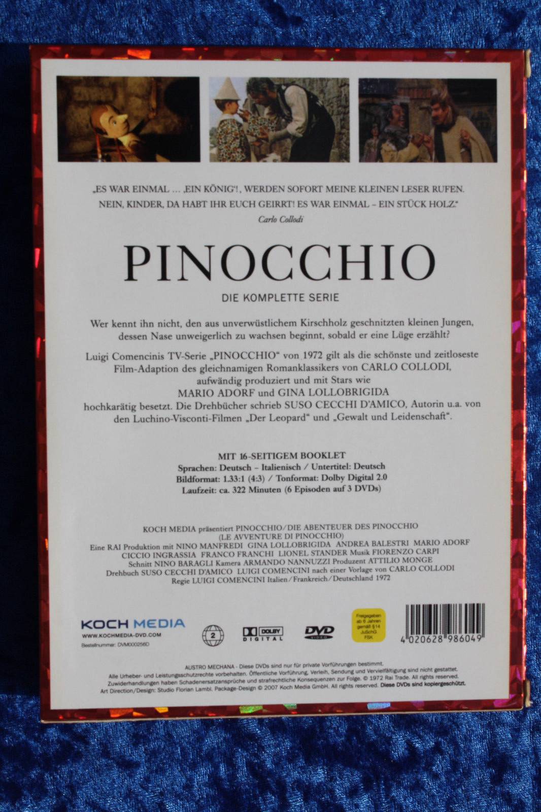 PINOCCHIO serie 1972 nino manfredi gina lollobrigida mario adorf 3 DVD ...