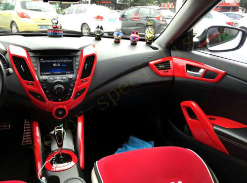 15p Red car Interior Kit Console Cover Decor Trim For Hyundai Veloster ...