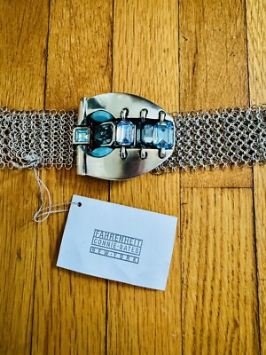 Connie Bates Fahrenheit Custom Silver And Blue Jeweled Belt With Chain ...