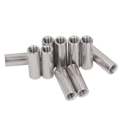 10Pcs M8x1.25 12 L35mm Round Connector Nuts 304 Stainless Steel ...