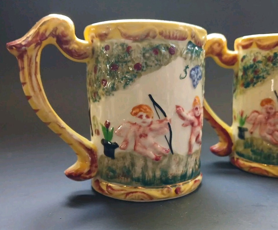 2 Vtg Torii Occupied Japan 3D Cupid/Cherub/Angels/Fairies Ceramic ...