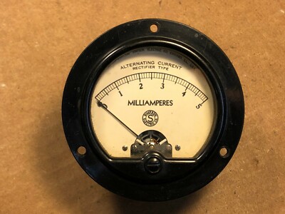 Antique Simpson AC Milliamperes Panel Meter Model 45 Measures 0-5 mA ...