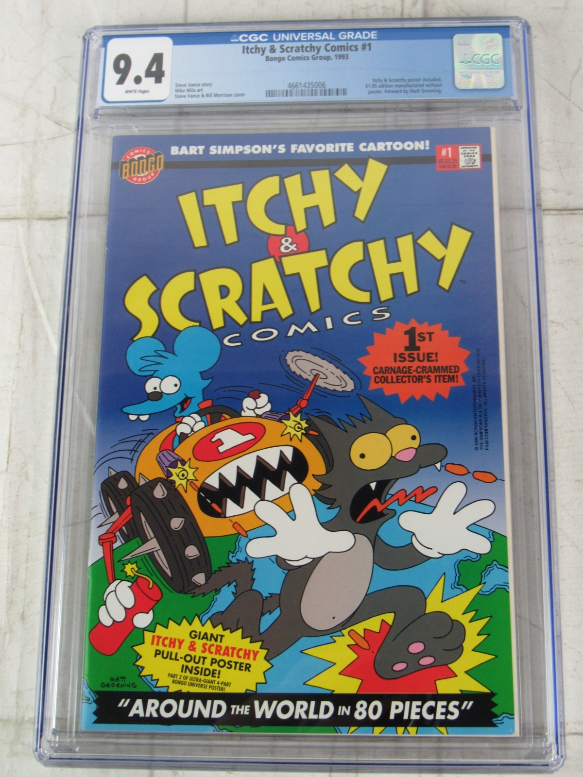 Itchy & Scratchy Comics #1 CGC 9.4 WP Dec. 1993 Bongo Comics 4661435006 ...