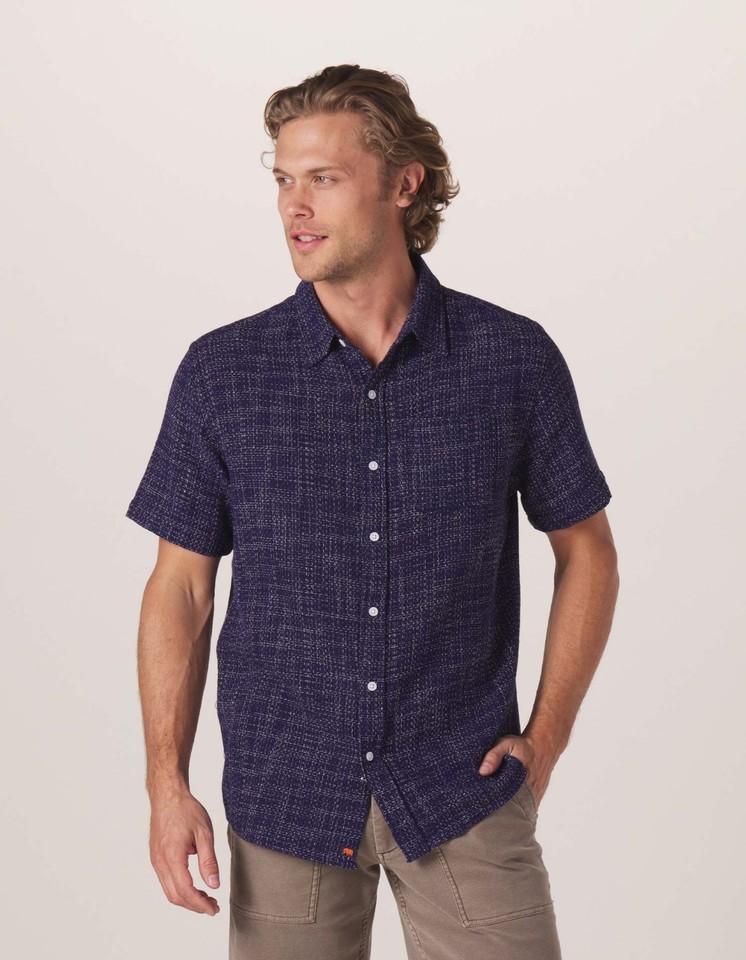 Normal Brand Freshwater Short Sleeve Button Up Shirt Ocean Large | eBay