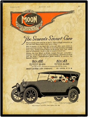 1916 Moon Motor Cars NEW Metal Sign - 24" x 30" USA STEEL XL Size - 7 ...
