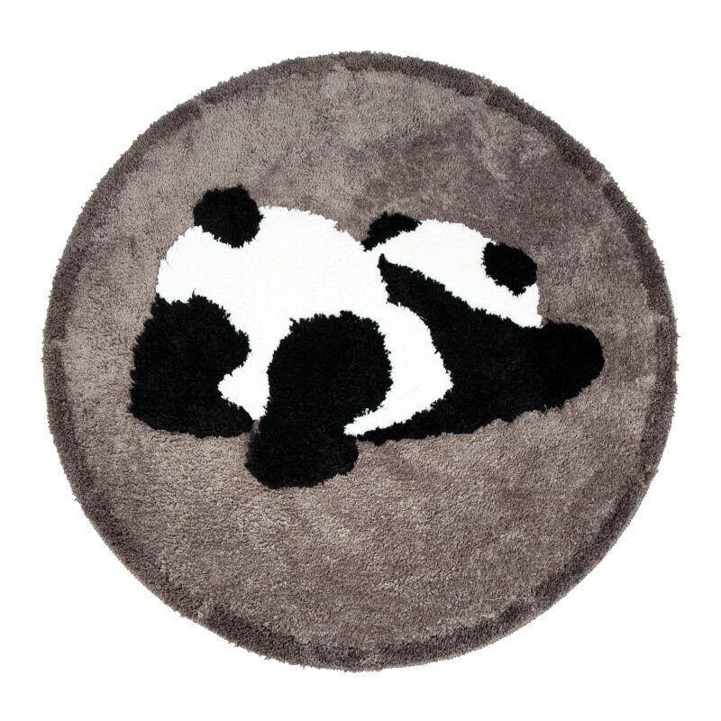 Cute Cartoon Panda Round Carpets Plush Fluffy Area Rug Thicken Floor ...