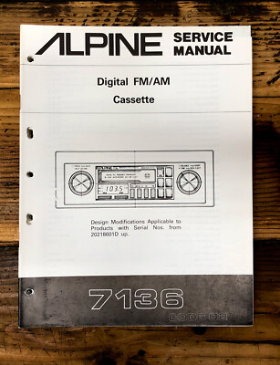Alpine Model 7136 Car Radio / Cassette Service Manual *Original* #2 | eBay