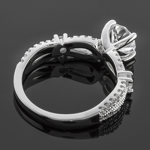 Infinity Style 2.06 Ct E SI1 Round Diamond Engagement Ring White Gold ...