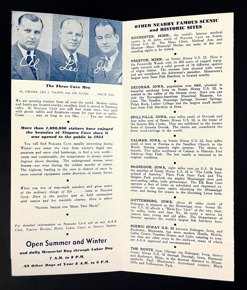 1950s Harmony Minnesota Niagara Cave Largest In Midwest Vintage Travel ...
