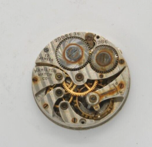 Hamilton Grade 986 17 Jewel 0s Non-Running Wrist Watch Movement Only ...