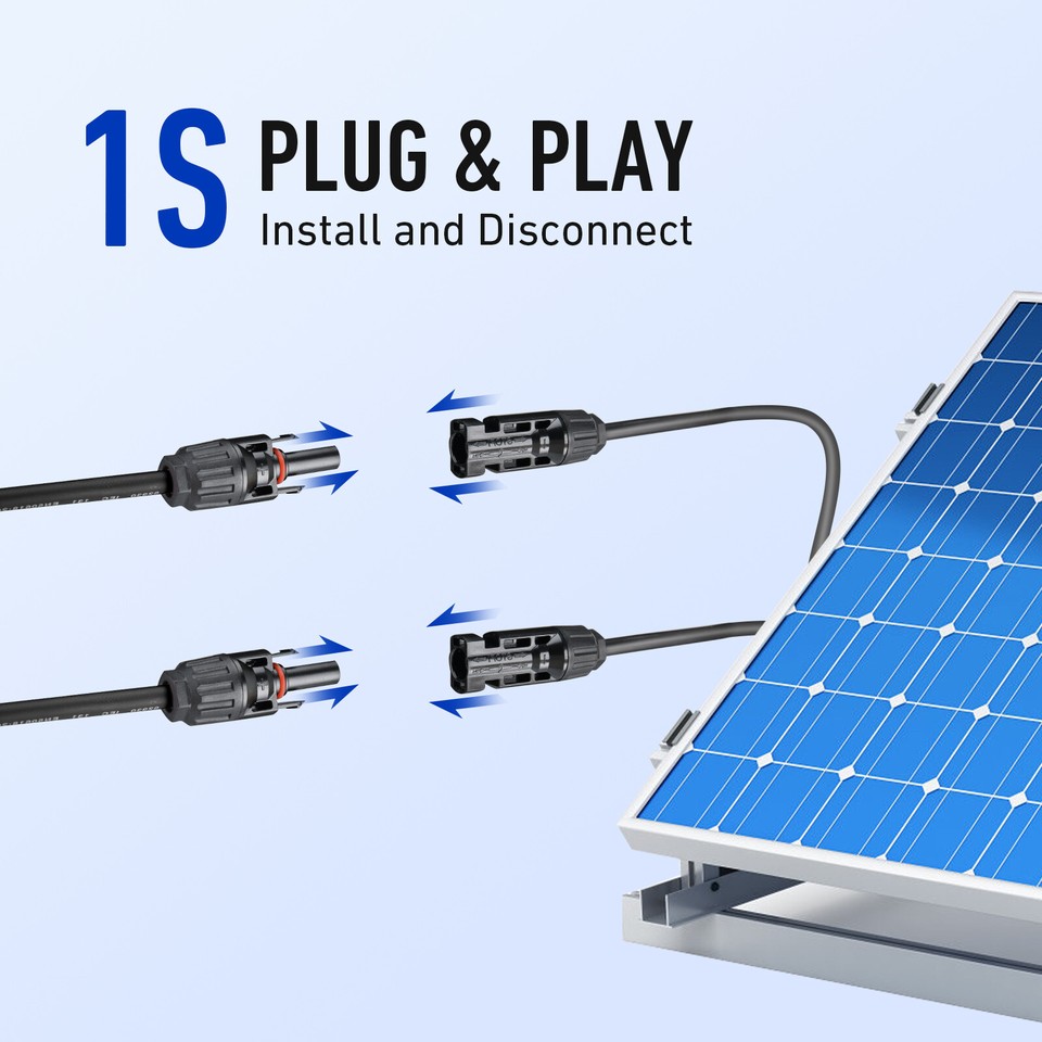 1 Pair Solar Y Connector Cable Plug Inline Solar PV Panel IP67 2 ...
