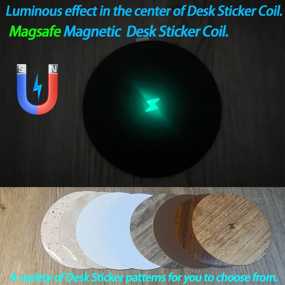 UUMAO Magnetic Invisible Wireless 8-30MM Magsafe desk sticker coil ...