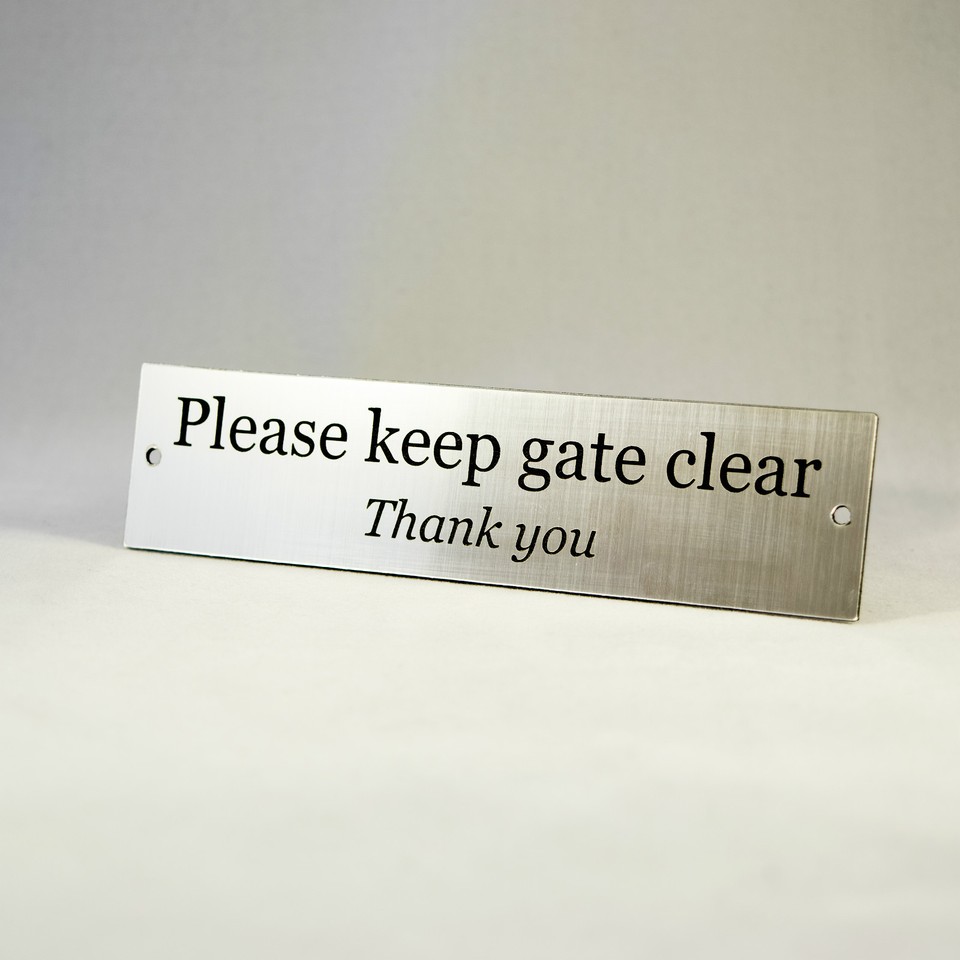Please Keep Gate Clear,Plastic Sign, Laser Engraved, Home, Store, Fence ...
