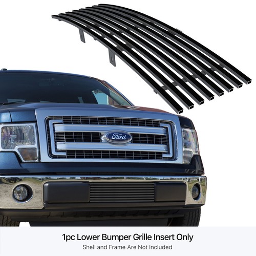 Fits 2009-2014 Ford F-150 Lower Bumper Stainless Black Billet Grille ...