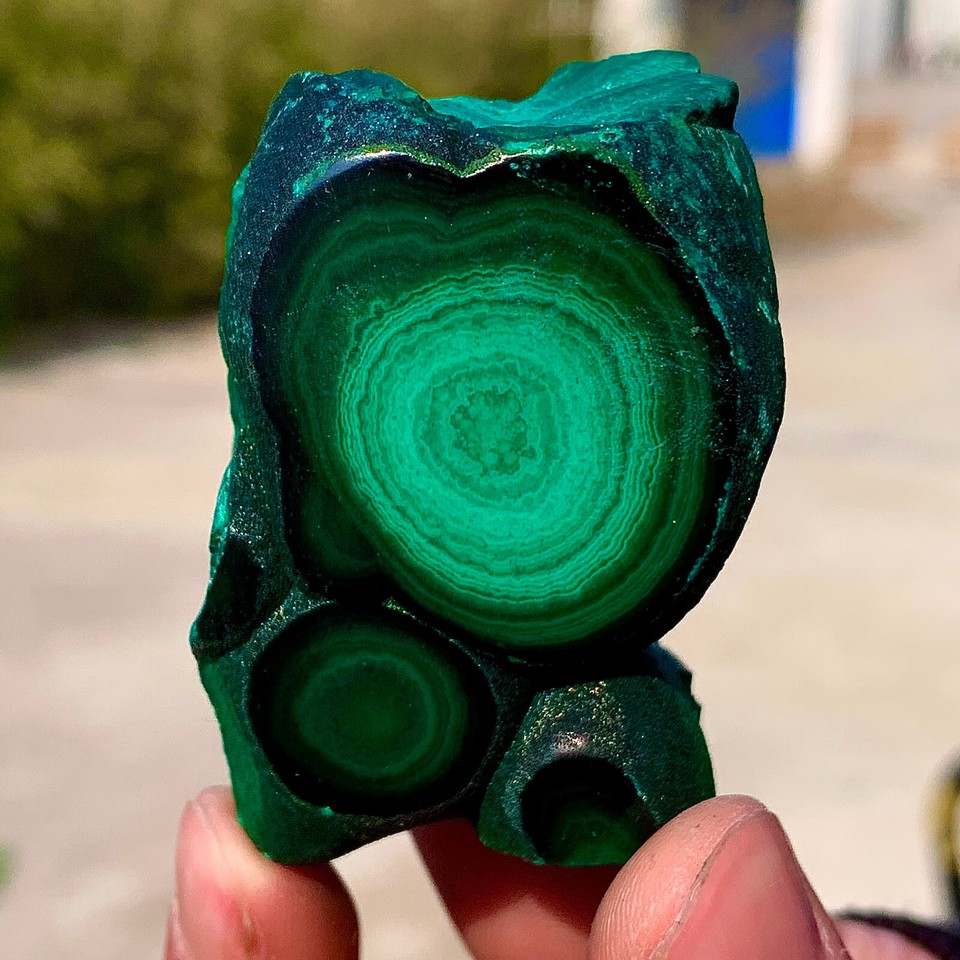 166G Natural glossy Malachite transparent cluster rough mineral sample ...
