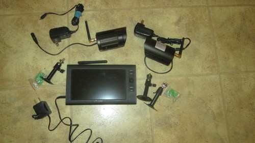 Kmoon 7 ' TFT Wireless Monitor 4 CH Quad Security System DVR With 2 IR ...