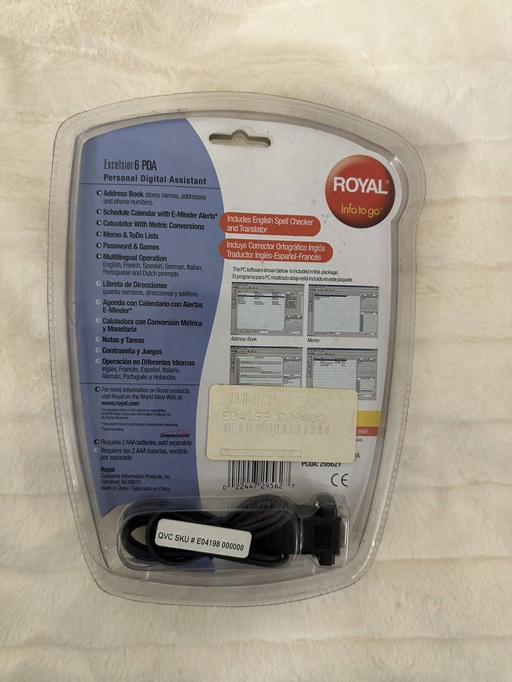 Royal Info to Go Excelsior 6 Personal Digital Assistant PDA Calendar ...