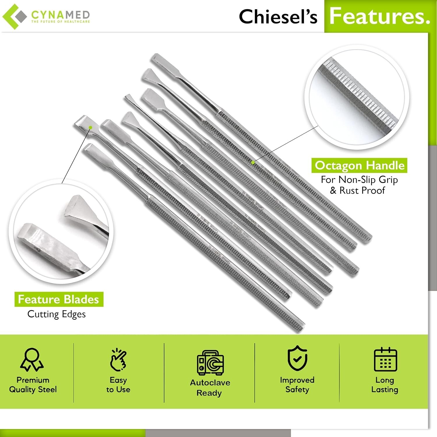 Cynamed Precision Miniature Chisel Set for Models & Crafts Stainless ...