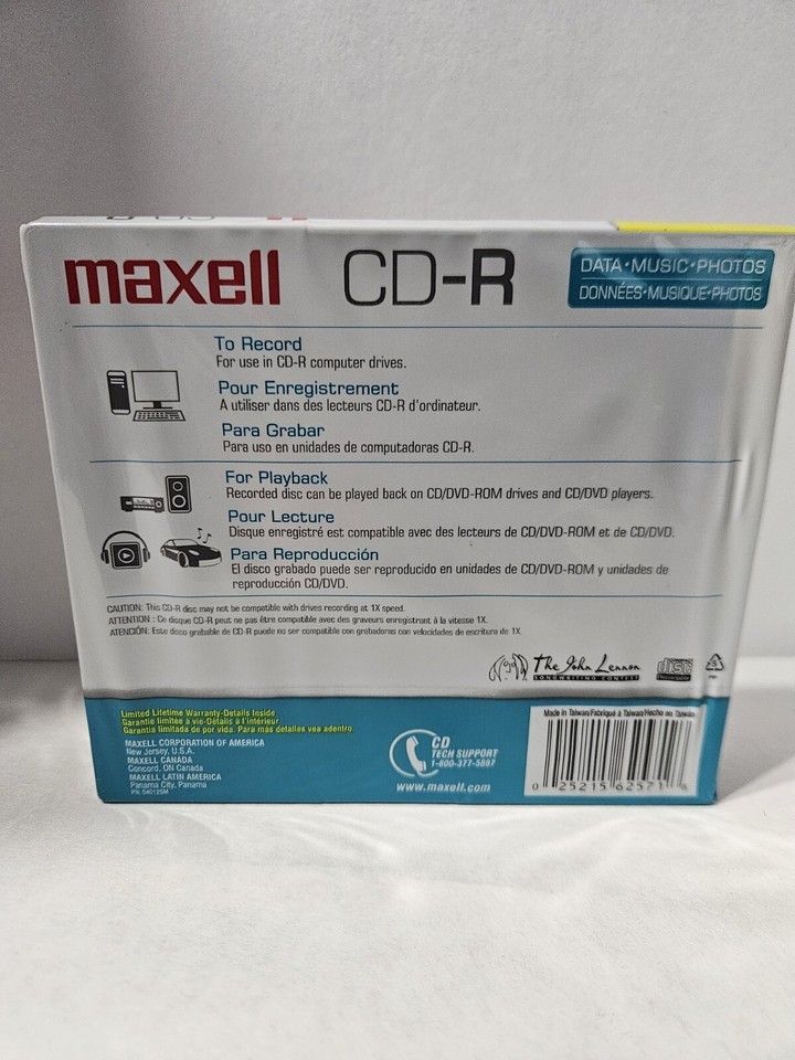 Maxell CD-R Blank Maxdata 80 Min each CDs, 48x max. 700mb 5 Pk - NEW ...
