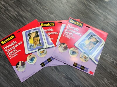 18 Scotch 3M Printable 12"x12" Transparent Sheets for Scrapbooking ...