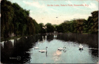 Two (2) Postcards: Duke's Park Somerville NJ, On the lake 1909 ...